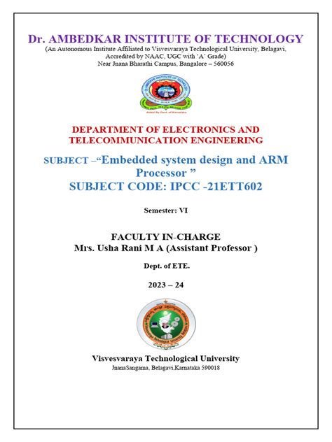 Final Embedded Systems Design And Arm Processor Manual Pdf