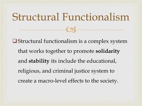 Structural Functionalism Theory Pptx Science