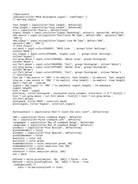 Macd Divergence Signal1 Pdf Private Sector Financial Accounting