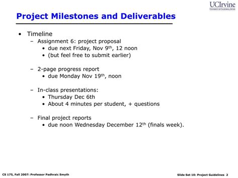 Ppt Cs 175 Project Proposal Guidelines Powerpoint Presentation Free