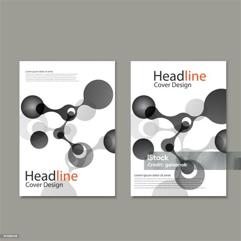 Vector Abstract Molecular Structure Cover Template Design Stock