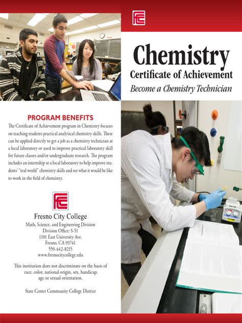 Chemistry Certificate Brochure Pdf Analysis Chemistry