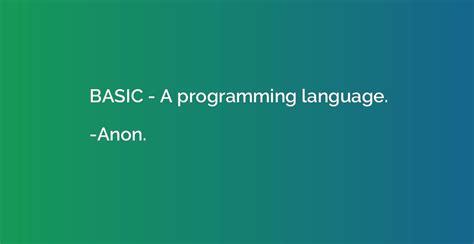 basic a programming language anon