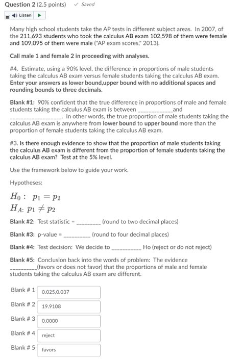 Solved Question 2 2 5 Points Saved Listen Many High School