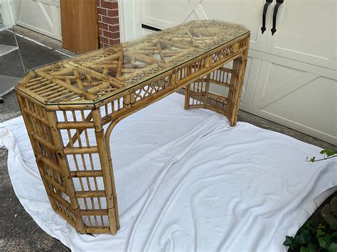 1970s Brighton Style Consoletable W Glass For Sale At 1stdibs
