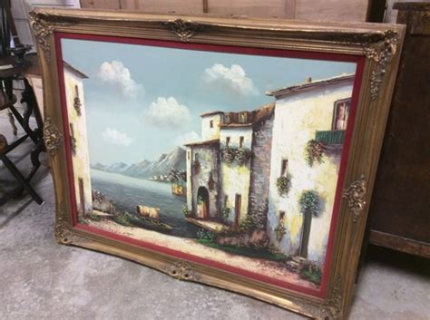 Vintage Oil Painting Artist Signed J Meyer Large 56 X 44 In