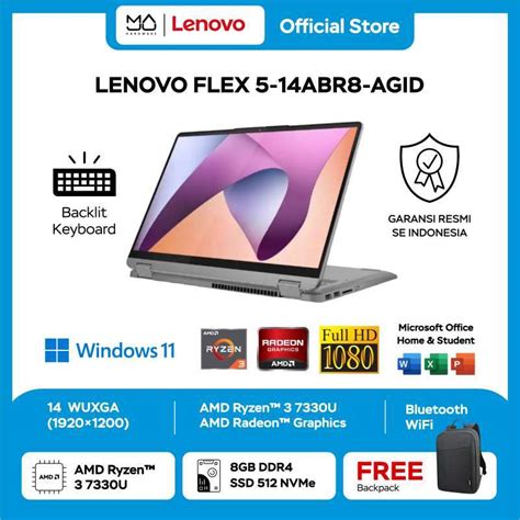 Jual Laptop Lenovo Ideapad Flex Abr Agid Touch In Amd Ryzen U Gb Ssd Gb Grey