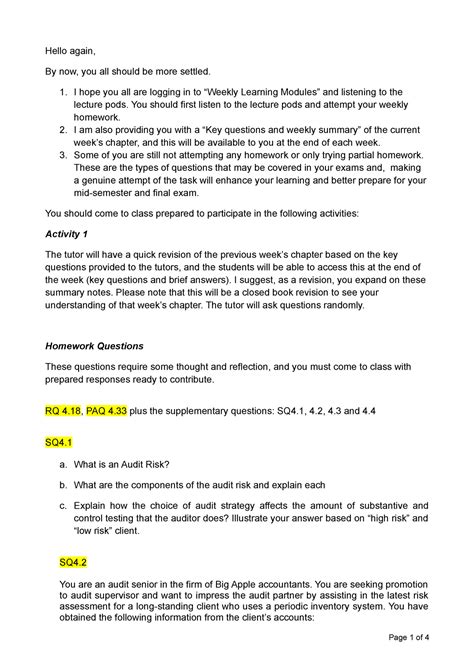 Tutorial 4 HW QUESTIONS 200535 UWS Studocu