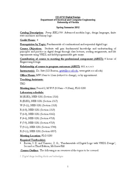 Syllabus Pdf Logic Synthesis Field Programmable Gate Array