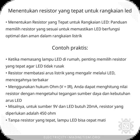 Menentukan Resistor Yang Tepat Untuk Rangkaian Led Electricity Magnetism