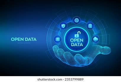 Open Data Database Digital File Storage Stock Vector Royalty Free