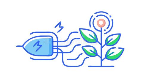 Plant Connected To An Electrical Plug Smart Energy Powered Growth Vector Design Generative Ai