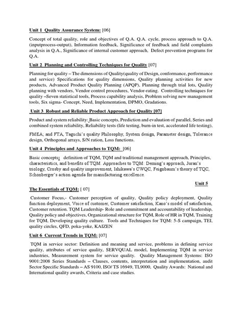 unit 1 quality assurance system pdf quality assurance quality