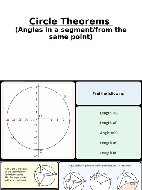 Lesson 3 Circle Theorems Angles In The Same Segment Pdf Circle Angle