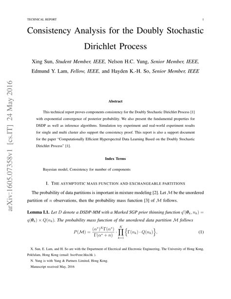 Pdf Consistency Analysis For The Doubly Stochastic Dirichlet Process