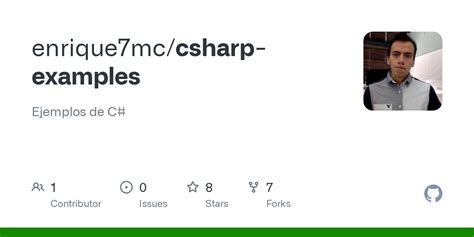 GitHub Enrique Mc Csharp Examples Ejemplos De C