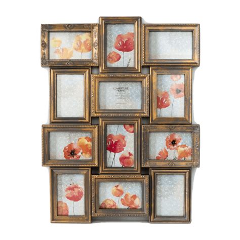 Wall Photo Grame Vintage Gold Holds 12 Photos
