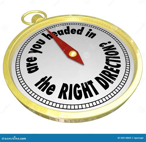 Are You Headed In The Right Direction Compass Correct Path Royalty Free