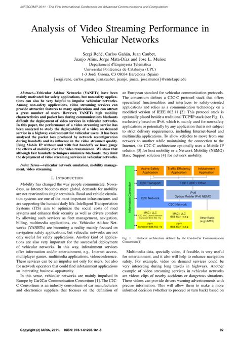 Pdf Analysis Of Video Streaming Performance In Vehicular Networks