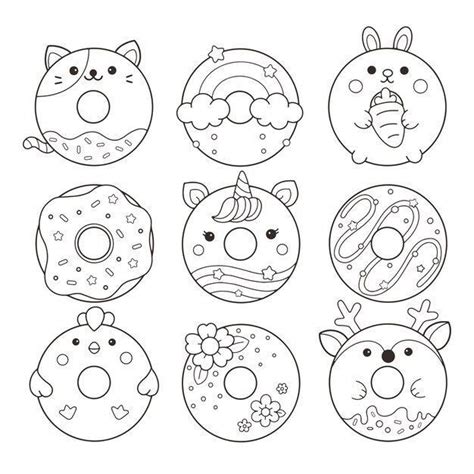 Printable Donut Coloring Pages