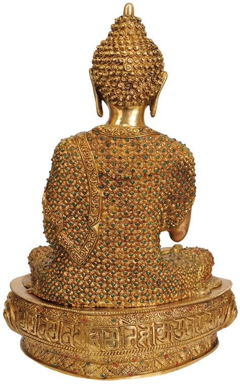 Tibetan Buddhist Lord Buddha Robe Decorated With Stones