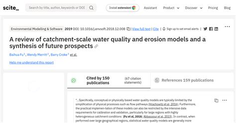 A Review Of Catchment Scale Water Quality And Erosion Models And A Synthesis Of Future Prospects