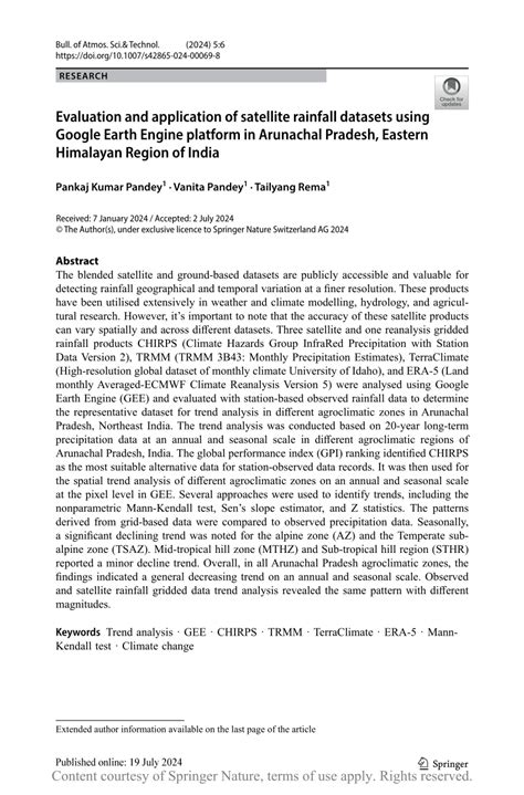 Evaluation And Application Of Satellite Rainfall Datasets Using Google Earth Engine Platform In