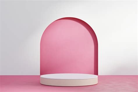 제품 디스플레이 프리젠 테이션을위한 복사 공간이있는 3d 연단 그래픽 렌더 아트 디자인 0명에 대한 스톡 사진 및 기타 이미지 0명 3차원 형태 강단 Istock