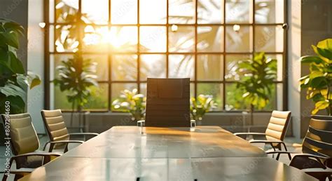 Virtual Conference Room Background With Office Windows For Professional