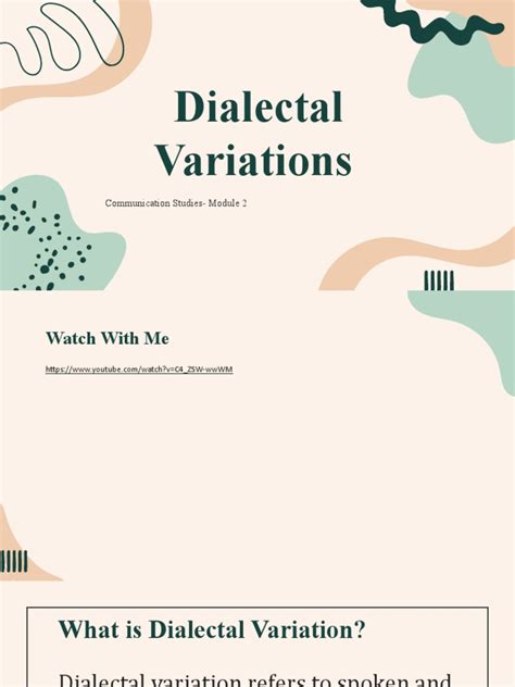 Linguistic Criteria Dialectal Variation Pdf English Language Dialect