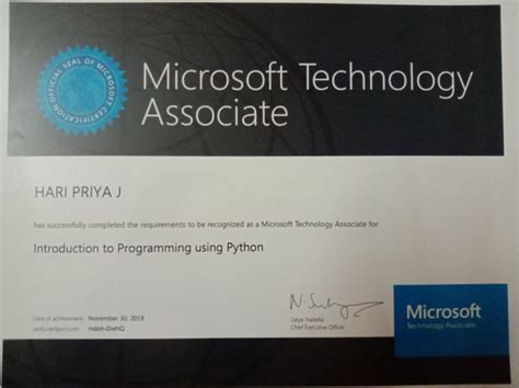 Haripriya J On Linkedin My Python Certificate
