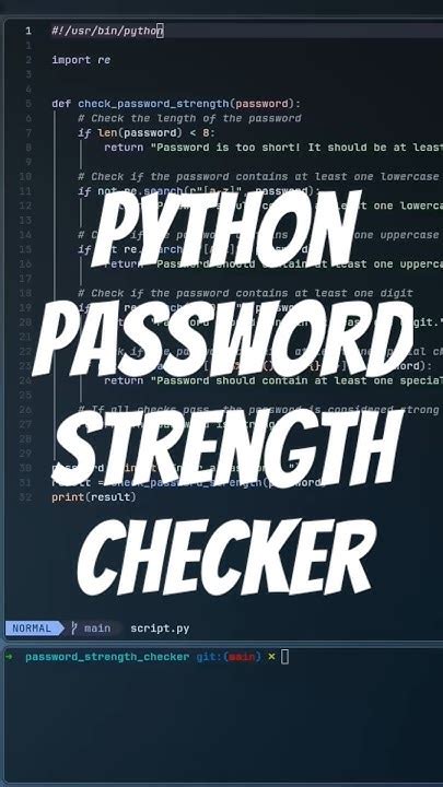 Password Strength Checker In Python Python Cybersecurity Code Coding Javascript