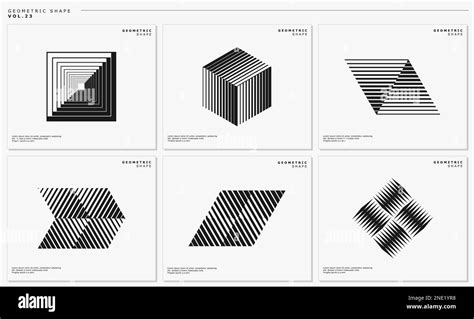 Set Of Stripped Line Abstract Logo Design Template Blend Lines Logo Graphic Stock Vector Image