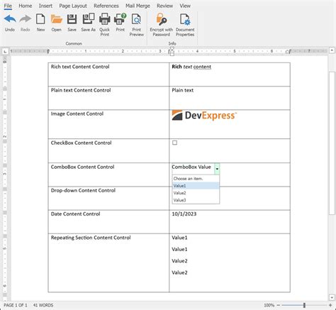 Content Controls In Rich Text Documents Winforms Controls