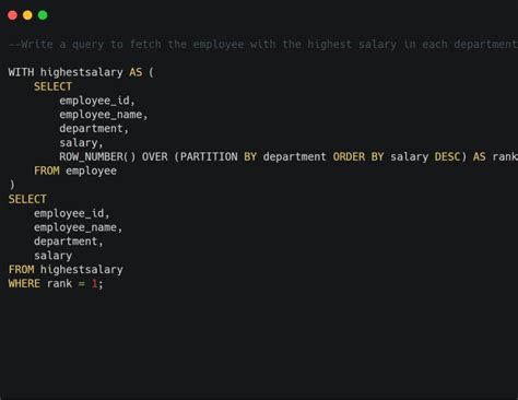 Sql Interview Questions With Rownumberdenserank Sarafadin Akin