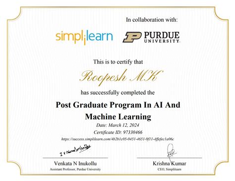 roopesh mk on linkedin proud to earn my post graduate certificate in