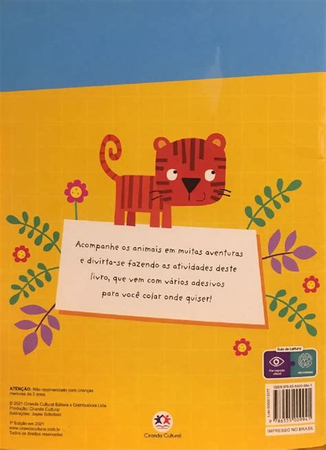 Livro Infantil Animias Divertidos Adesivos E Atividades Ciranda