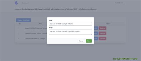 Laravel 10 Livewire Crud Using Jetstream And Tailwind Css