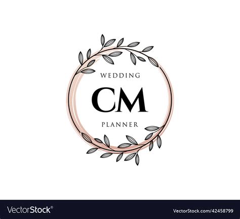Cm Initials Letter Wedding Monogram Logos Vector Image