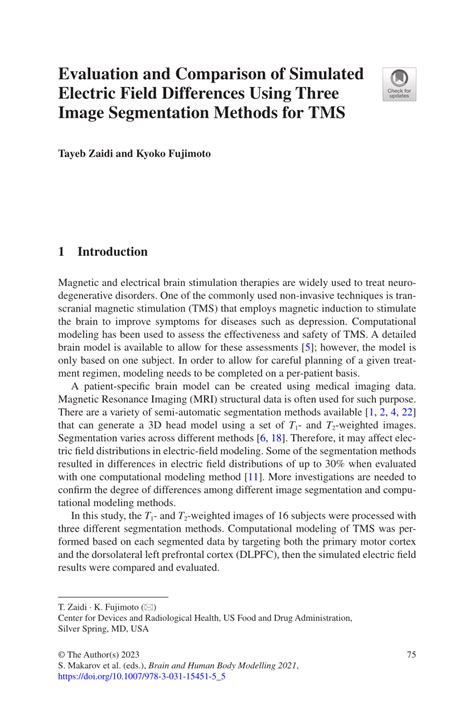 Pdf Evaluation And Comparison Of Simulated Electric Field Differences Using Three Image