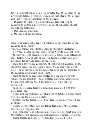 Assignment 4 Database Modeling And Normalization Imagine That Docx