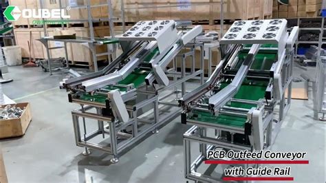 Automatic Pcb Guide Rail Outfeed Conveyor Pcb Chain Conveyor For Dip Tht Assembly Line Youtube