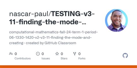 Github Nascar Paultesting V3 11 Finding The Mode And Creating A