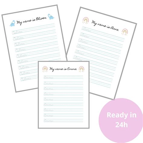 Custom Cursive Name Practice Worksheet Name Tracing Custom Name Handwriting Practice Sheet