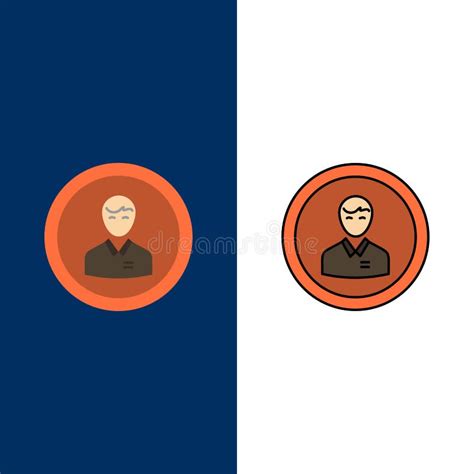 Avatar Business Human Man Person Profile User Icons Flat And Line Filled Icon Set Vector