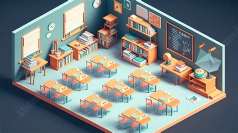 Three Dimensional Of Education Classroom Powerpoint Background For Free Download Slidesdocs