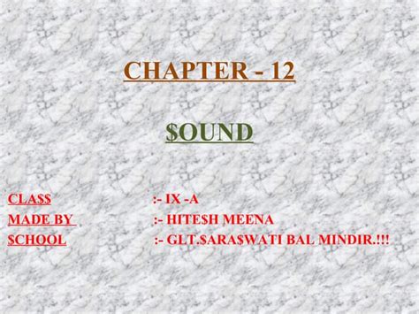 Chapter Sound For Class 9 Ppt Pptx