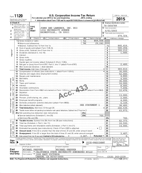 Form 1120 Schedule G Fillable Printable Forms Free Online