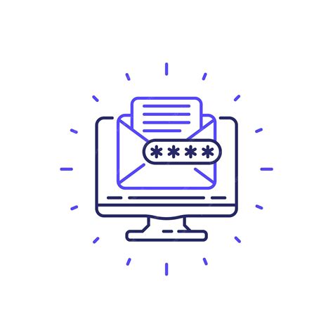 Premium Vector Mail Access With Password Line Icon