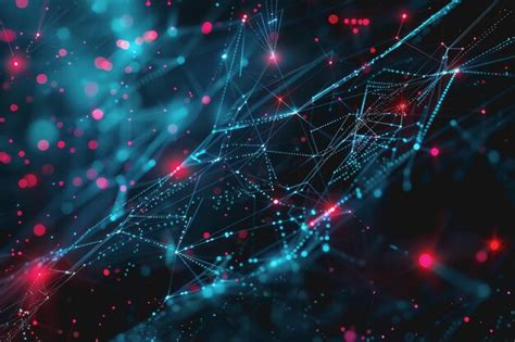 Global Network Connections Abstract Neural Networks Cyberspace Futuristic Grid Top View